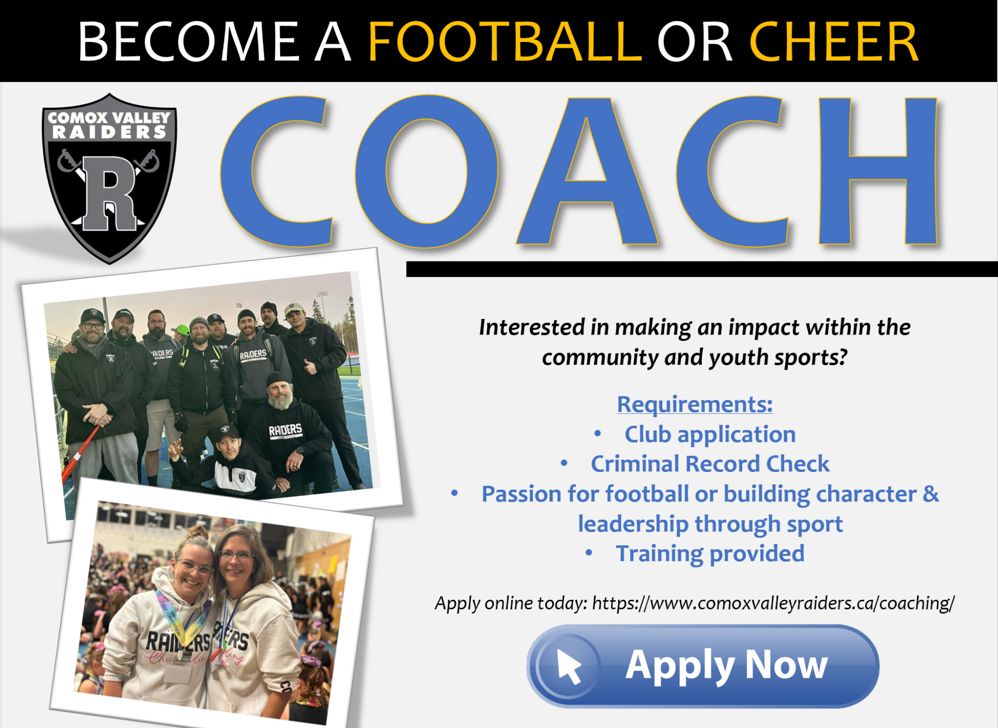 Coaching – The Comox Valley Raiders Youth Football Club